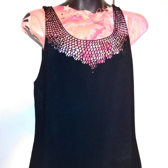 Alfani | Tops | Xl Ladies Sleeveless Black Tank Top Cool Design On ...